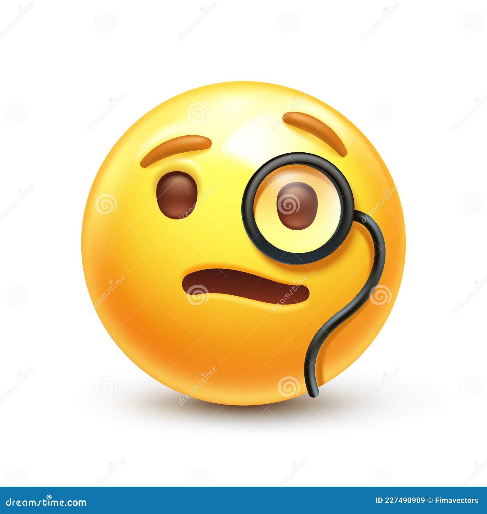 Intelligent emoji stock vector. Illustration of emoticon - 227490909