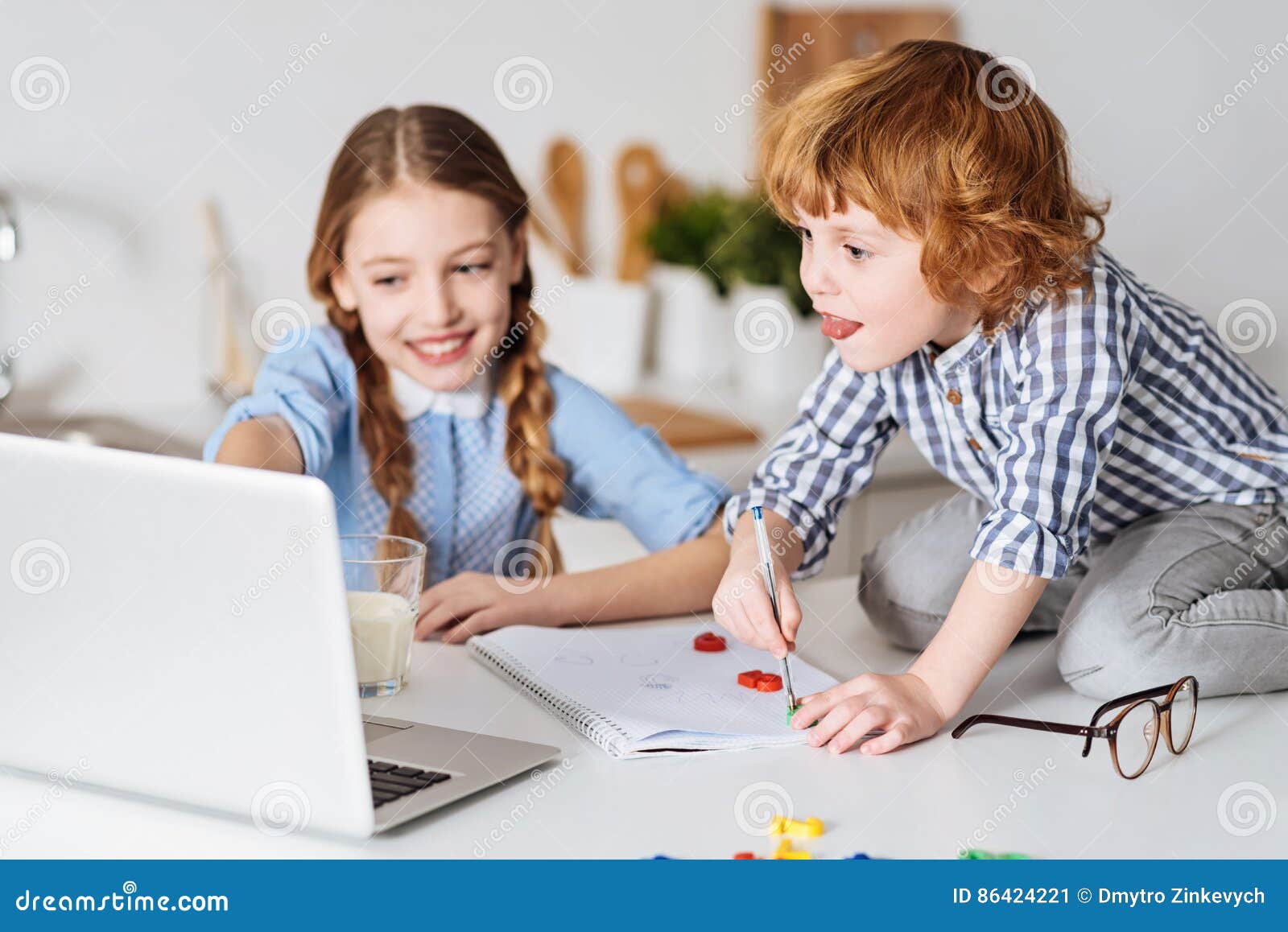 Intelligent Girl Explaining Math Using Vivid Examples Stock Image ...