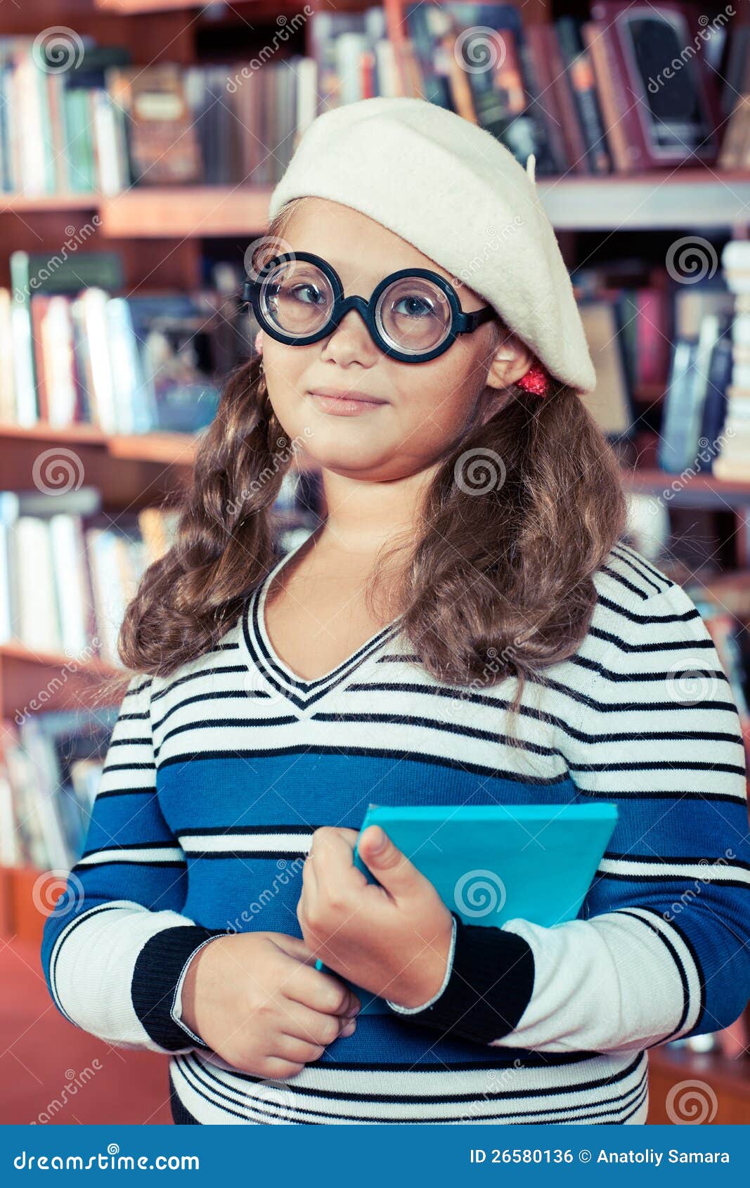 Intelligent Girl in Glasses Stock Photo - Image of girl, cute: 26580136