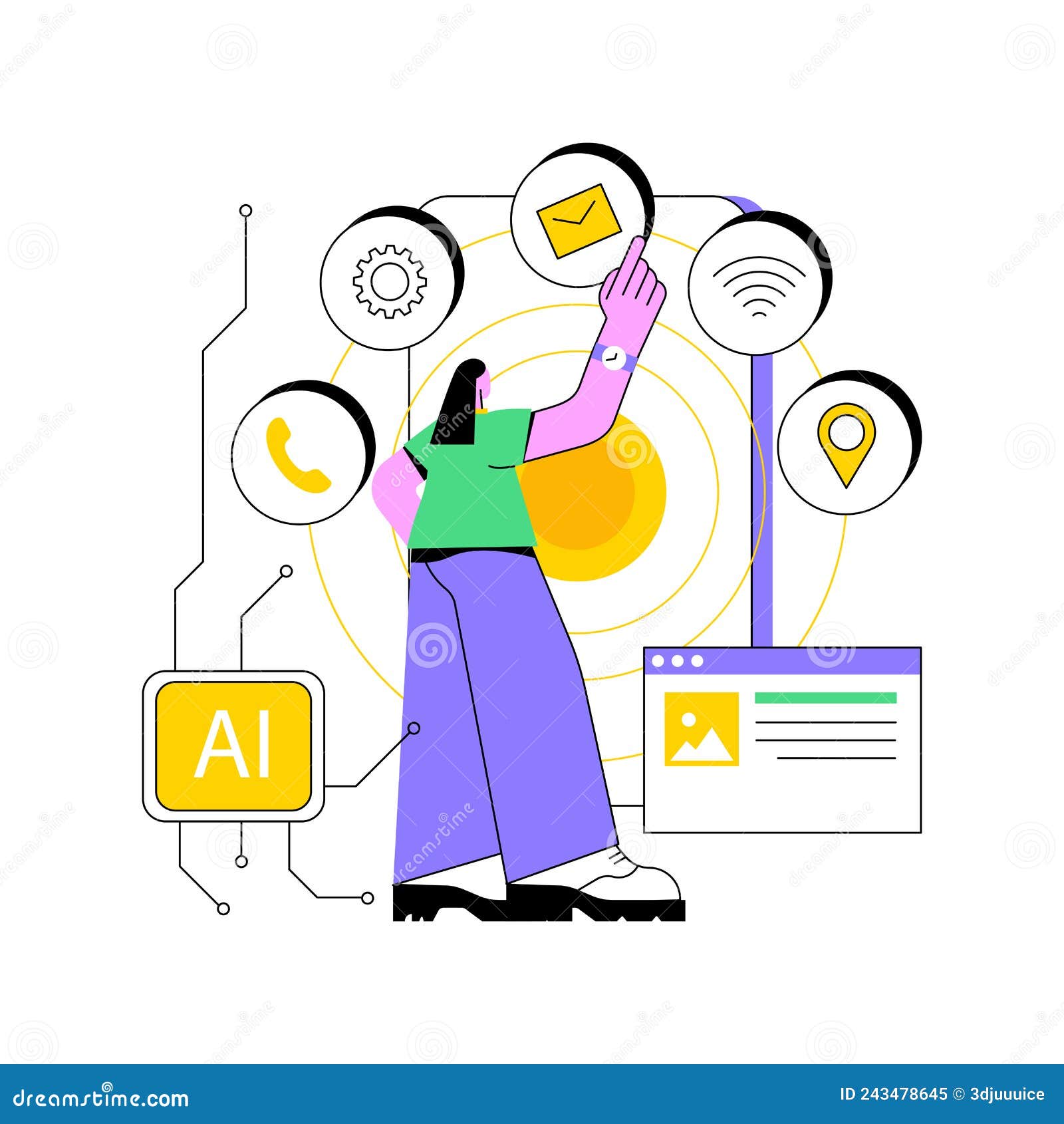 Intelligent Interface Abstract Concept Vector Illustration. Stock ...