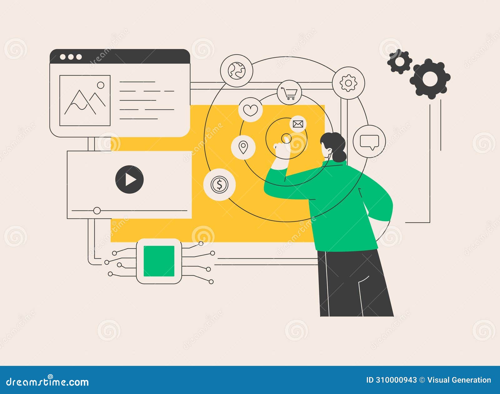 Intelligent Interface Abstract Concept Vector Illustration. Stock ...