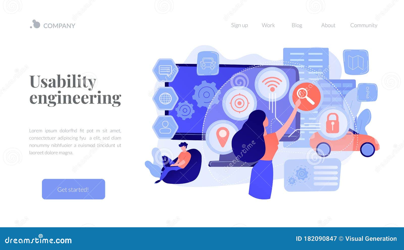 Intelligent Interface Concept Landing Page Stock Vector - Illustration ...