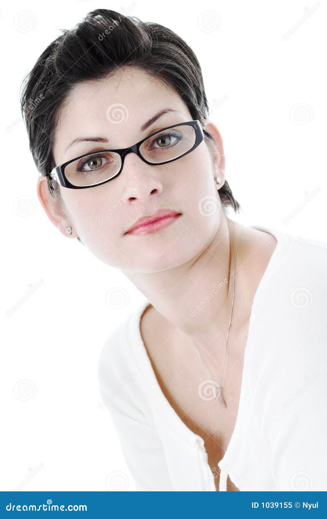 Intelligent look stock image. Image of glass, beauty, makeup - 1039155