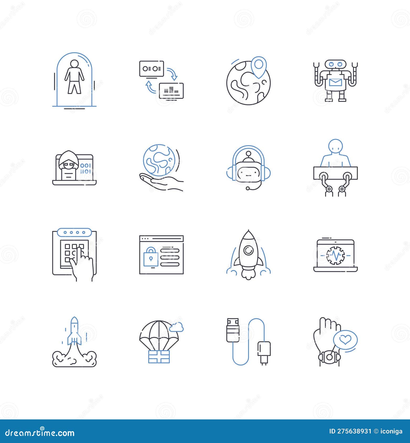 Intelligent Machines Line Icons Collection. Automation, Robotics, AI ... Intelligent Machines Line Icons Collection. Automation, Robotics, AI ...
