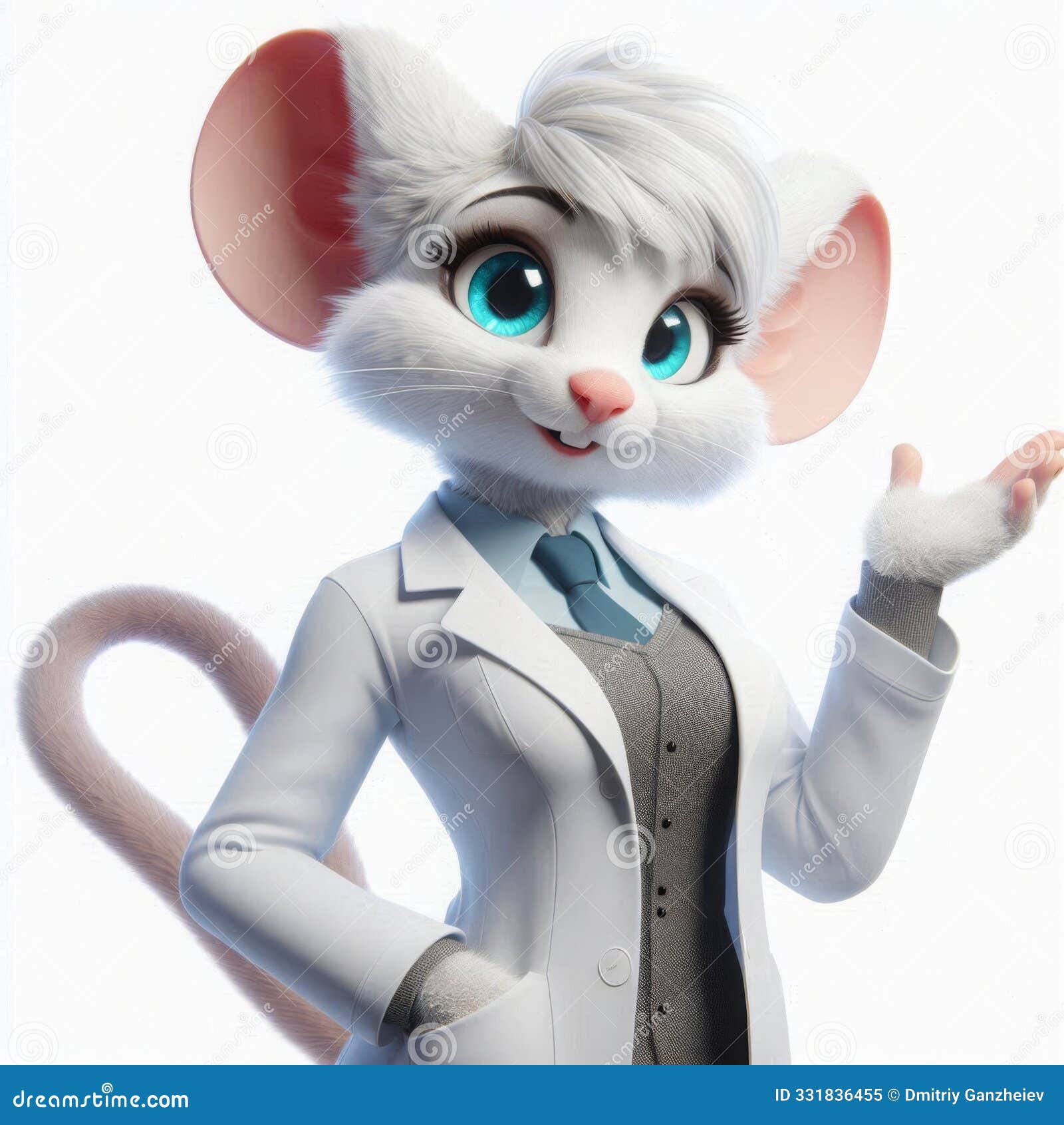 Mouse Fursona in White Coat Stock Illustration - Illustration of ...