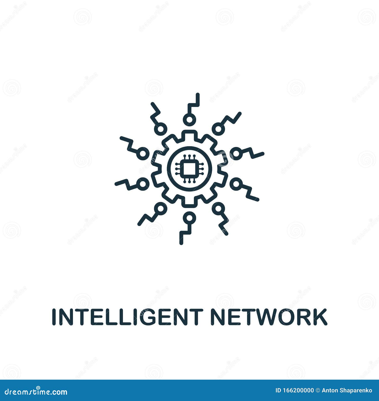 Intelligent Network Line Icon. Thin Style Element from Future ...