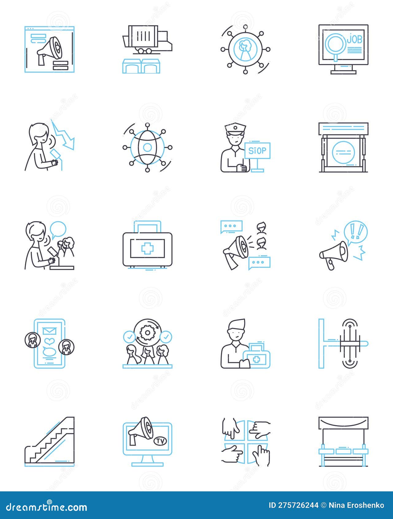 Intelligent Populace Linear Icons Set. Educated, Knowledgeable, Astute ...