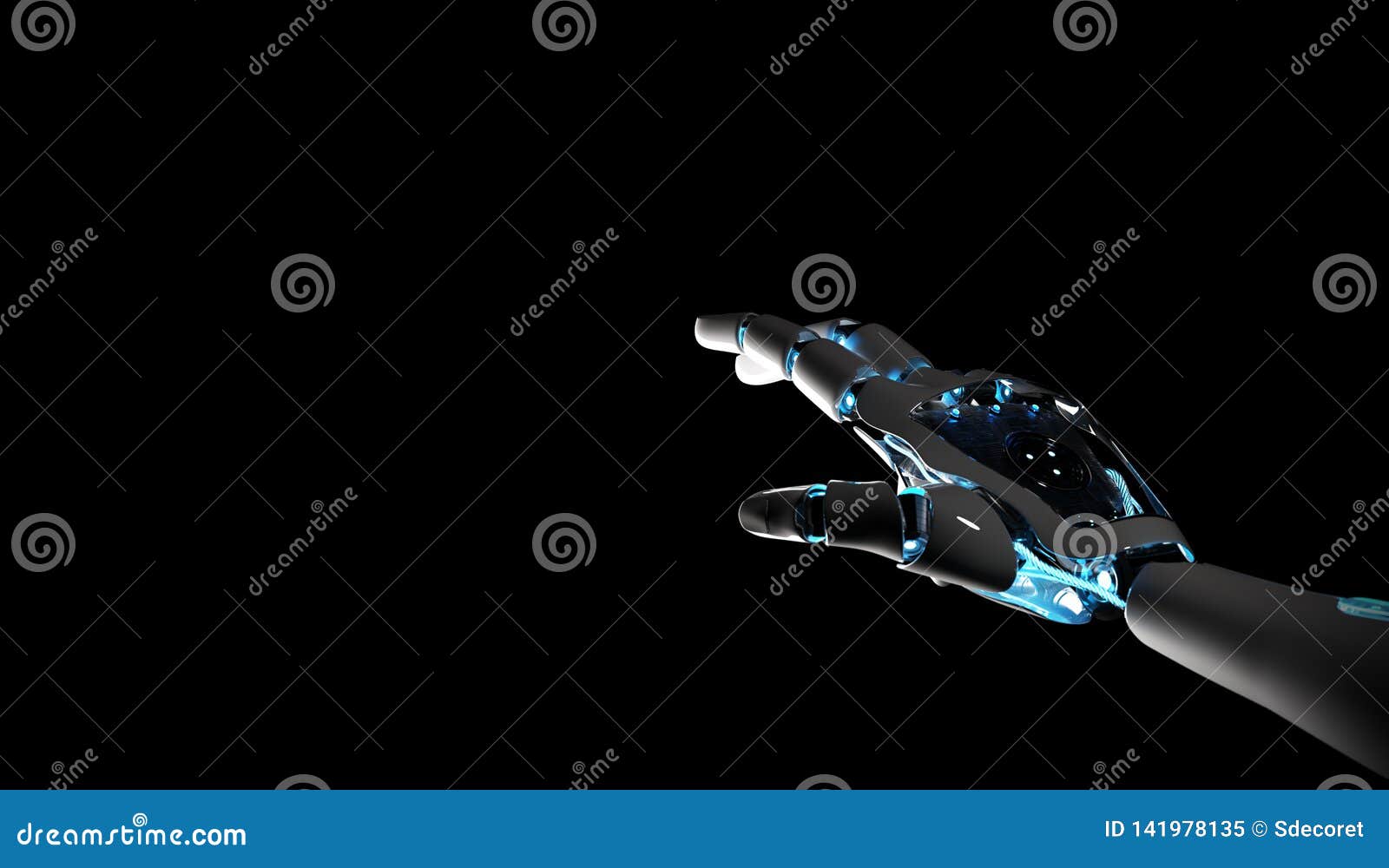 Intelligent Robot Machine Pointing Finger 3D Rendering Stock ...