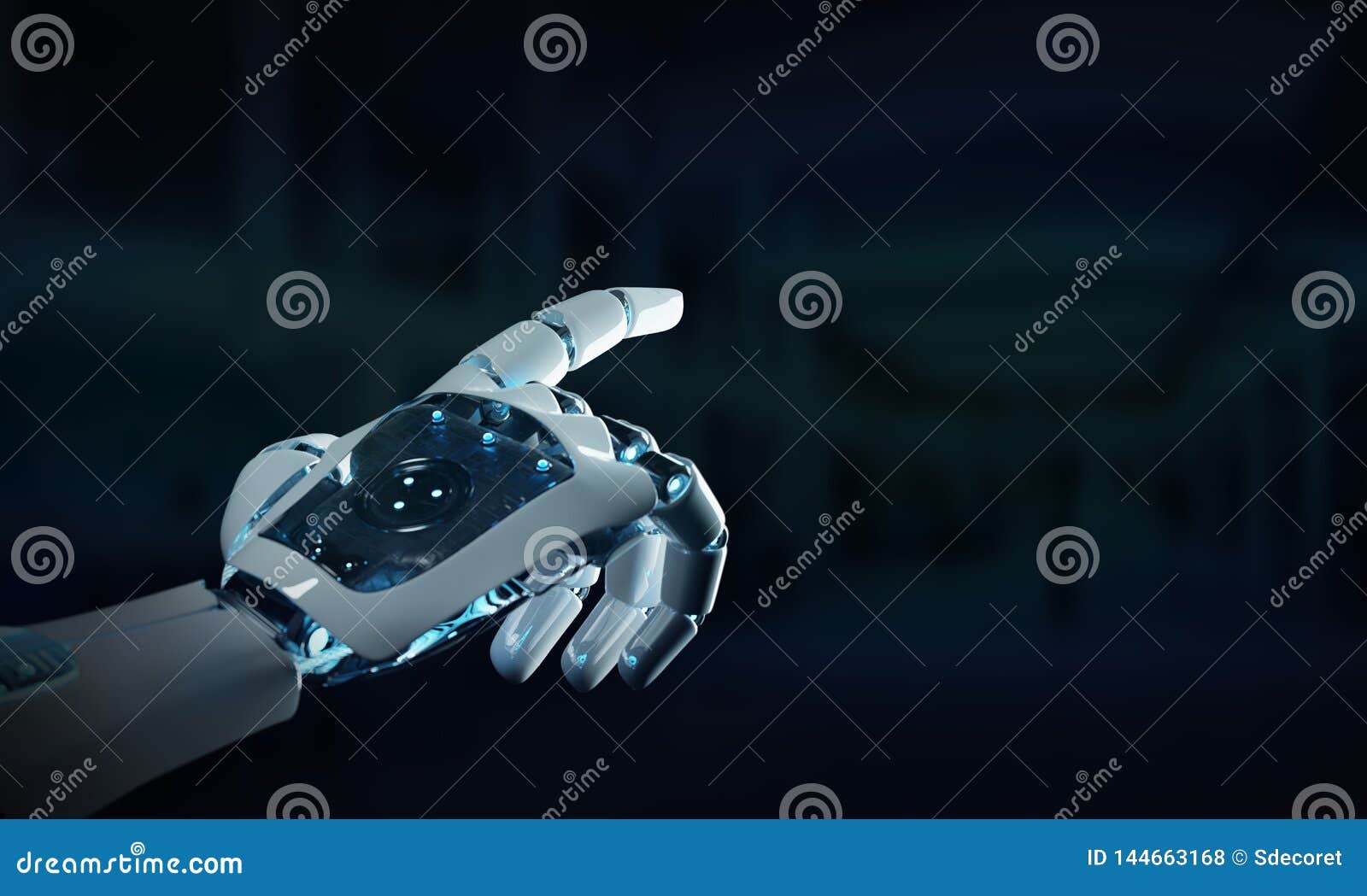 Intelligent Robot Machine Pointing Finger 3D Rendering Stock ...
