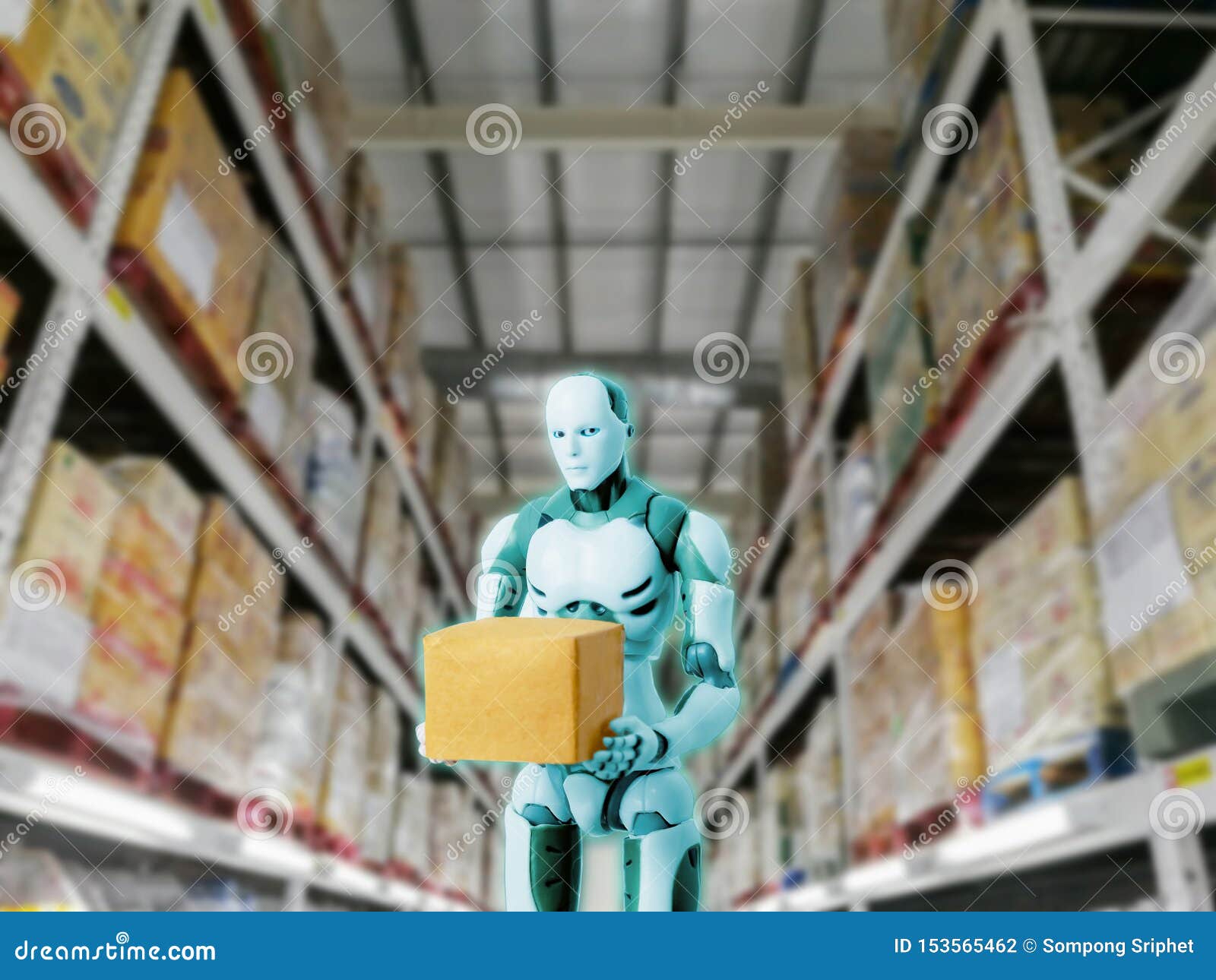 Intelligent Robot Technology Holds Box Works instead of Humans Stock ...