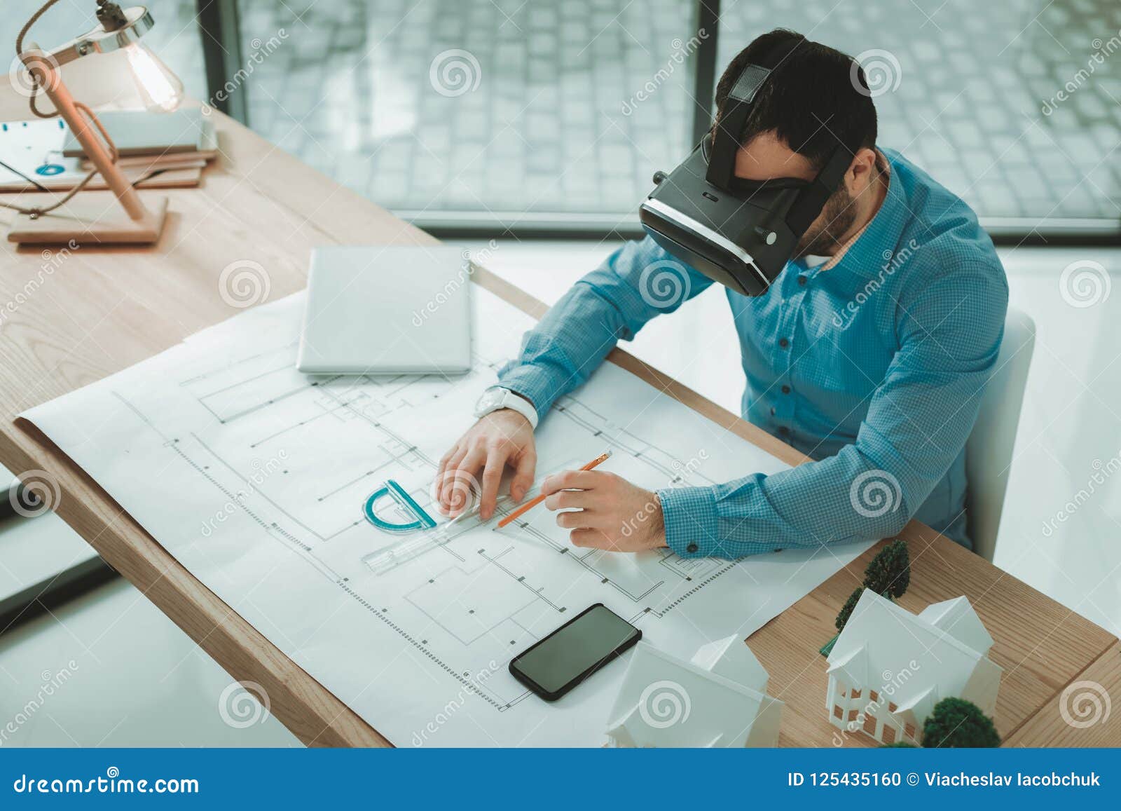 Intelligent Smart Man Doing the Drawing Stock Photo - Image of ...