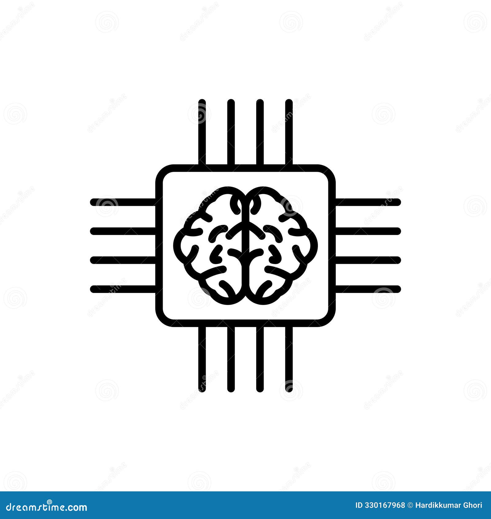 Intelligent system icon stock vector. Illustration of mind - 330167968
