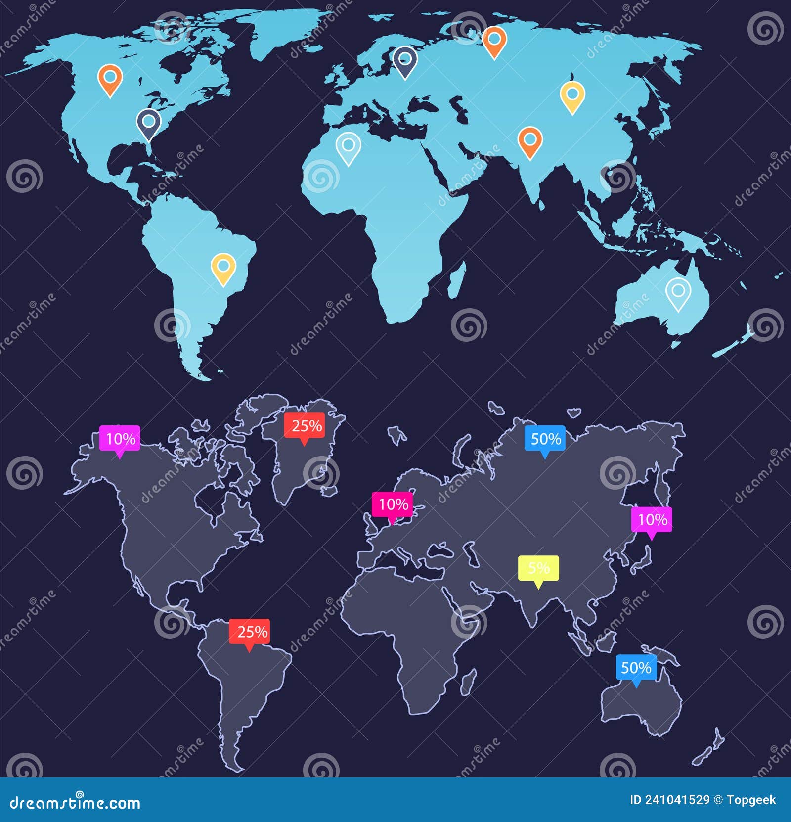 World Map With Interactive Organization Royalty-Free Cartoon ...