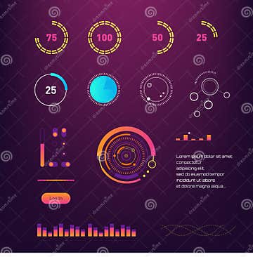 Intelligent Technology Hud Vector Interface. Network Management Data ...