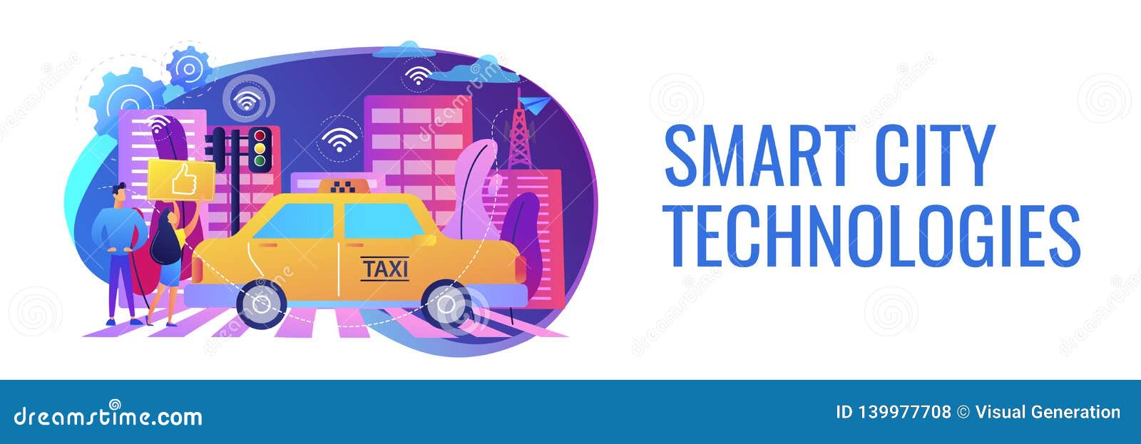 Intelligent Transportation System Concept Banner Header. Stock Vector ...