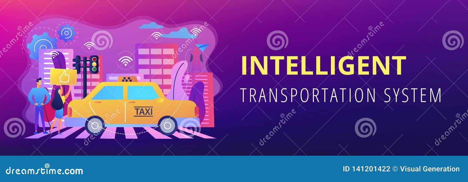 Intelligent Transportation System Concept Banner Header. Stock Vector ...