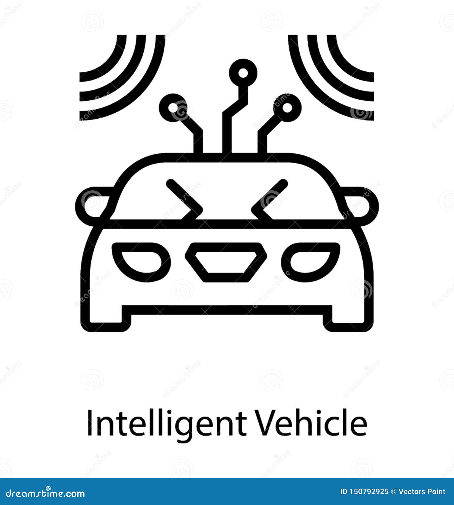 Intelligent Vehicle Cockpit View. Vector Design Stock Image ...