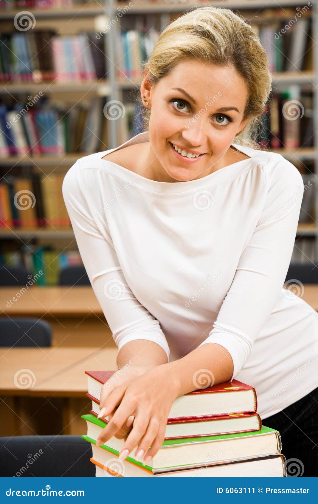 Intelligent woman stock image. Image of intellectual, book - 6063111
