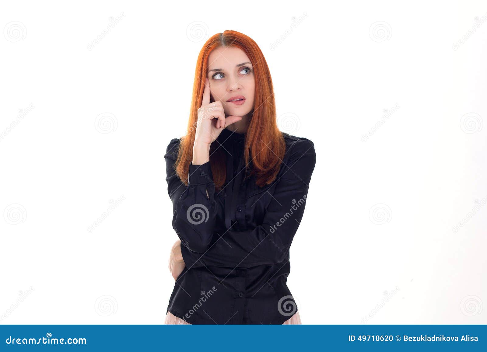 Intelligent Woman Who Thinks about Something Stock Photo - Image of ...