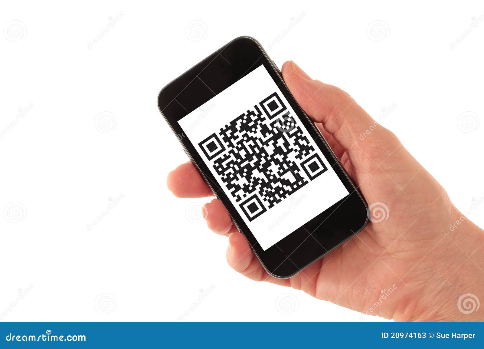 Intelligentes Telefon Mit Dem QR Code (erfunden) Stockbild - Bild von ...
