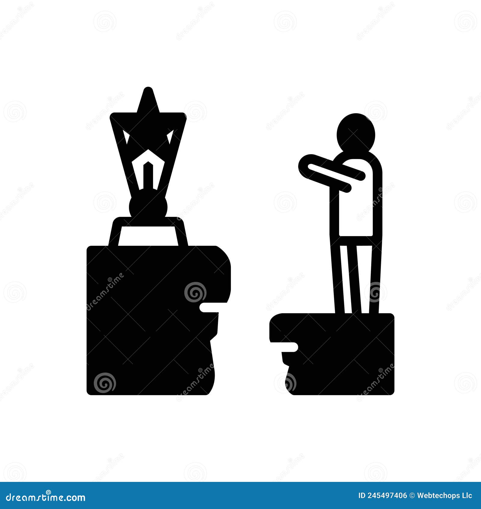 Black Solid Icon for Intend, Dream and Award Stock Vector ...