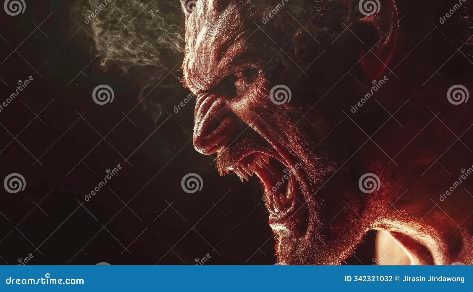 Intense Angry Profile of a Character Stock Illustration - Illustration ...