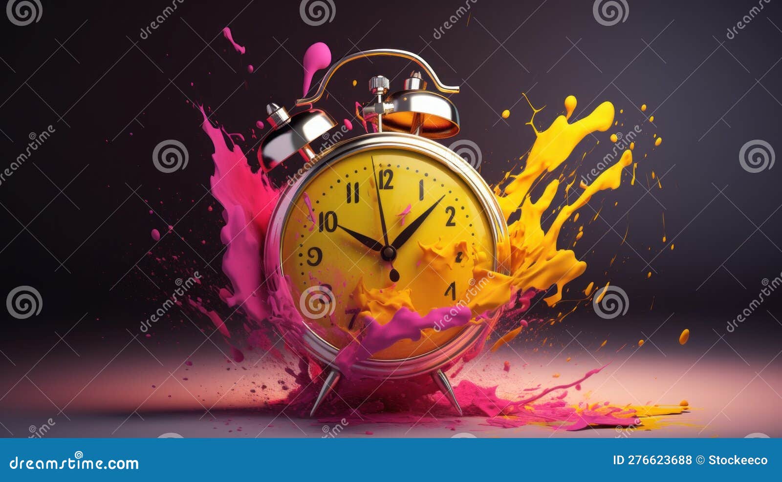 Intense Bichromatic Clock Image Stock Illustration - Illustration of ...