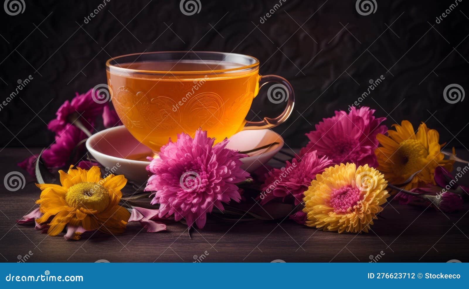 Intense Bichromatic Tea Image Stock Illustration - Illustration of ...