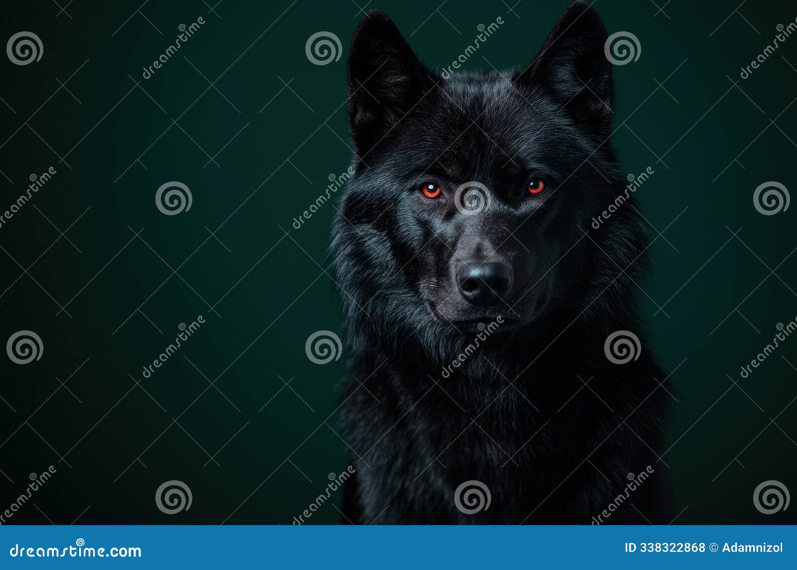Intense Black Wolf With Glowing Red Eyes Royalty-Free Stock Image ...