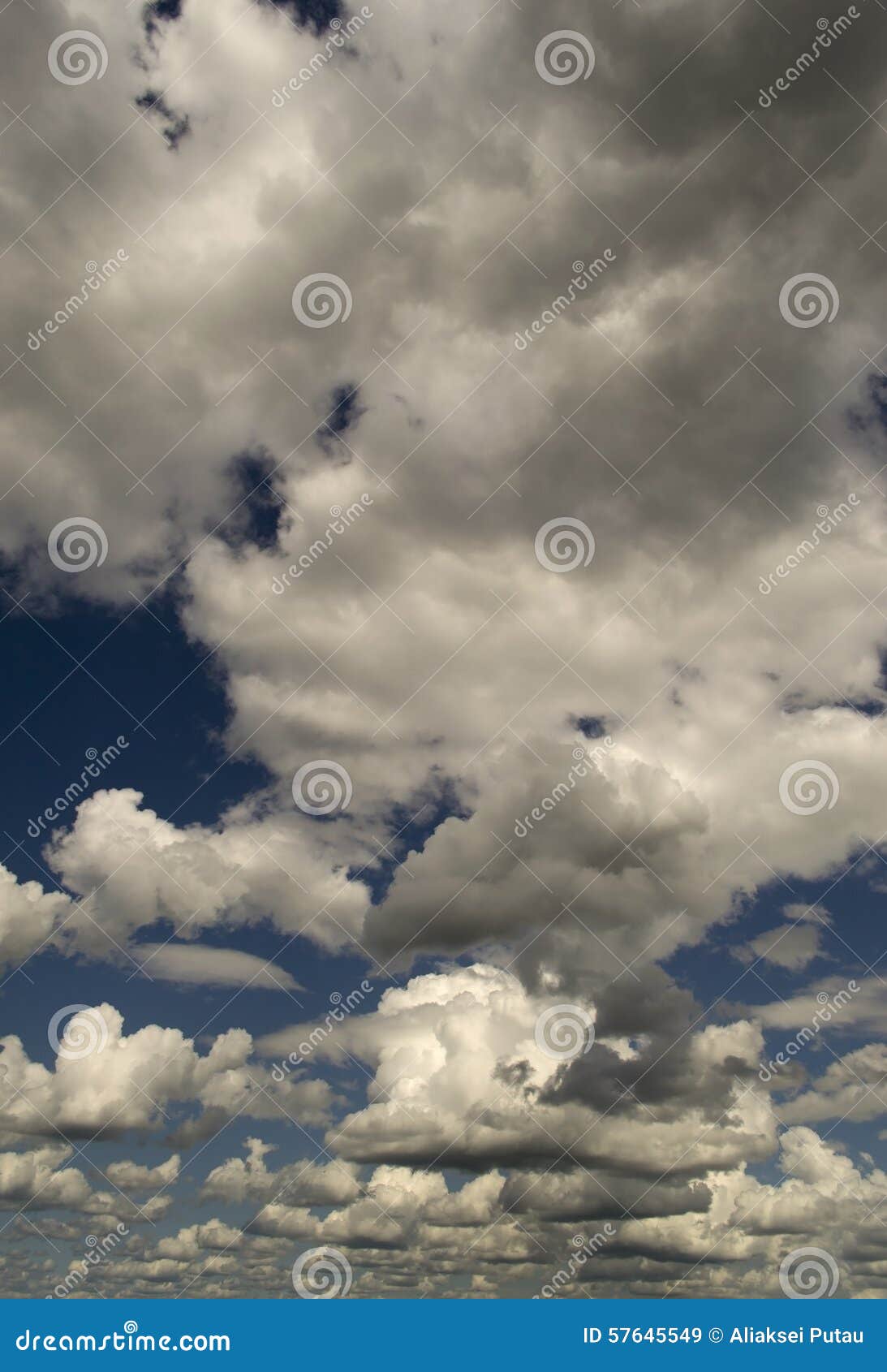 Intense Blue Sky with White Clouds Stock Image - Image of grey, pattern ...