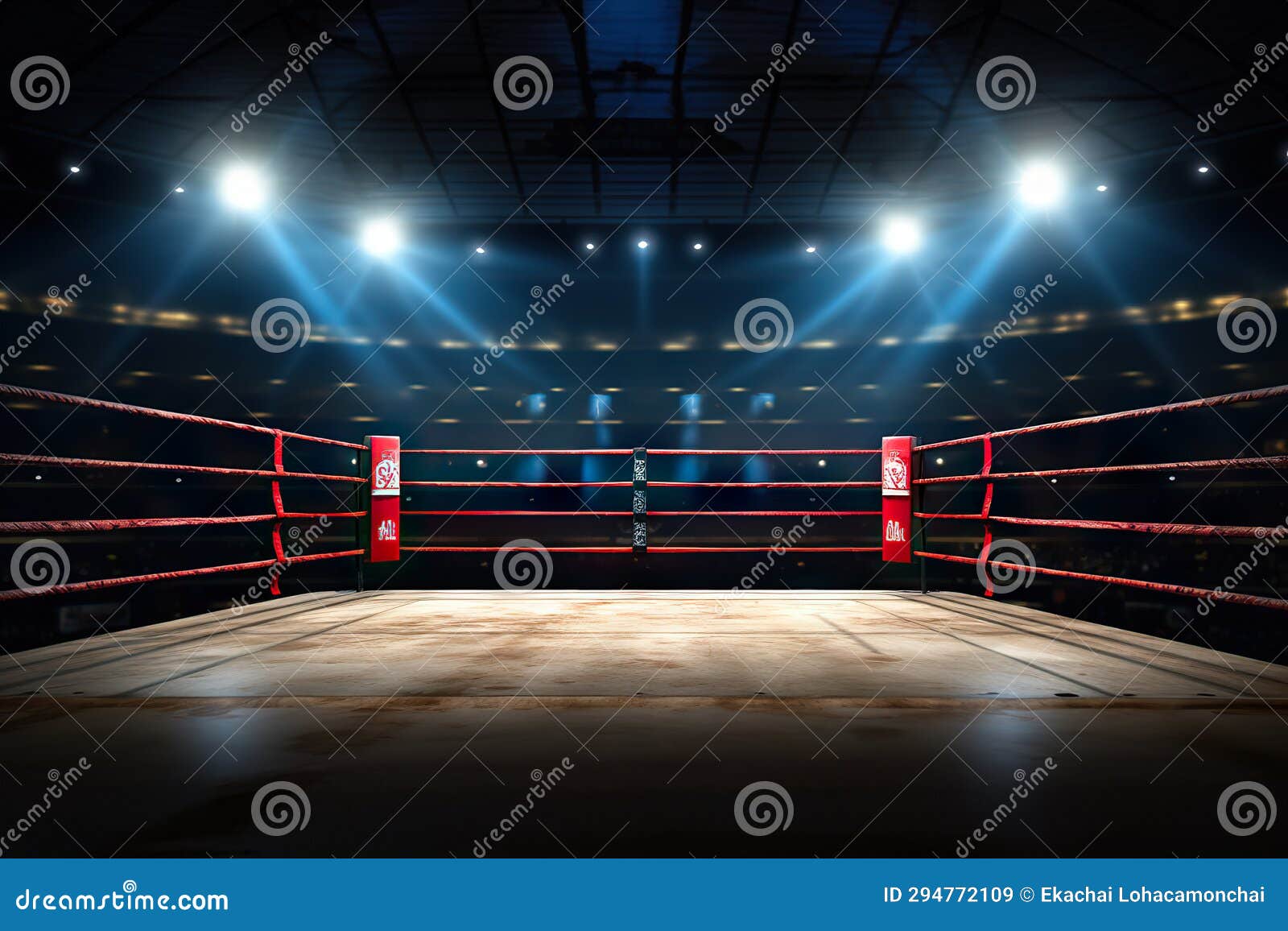 The Intense Boxing Ring in Arena Showcasing the Spirit of Combat ...