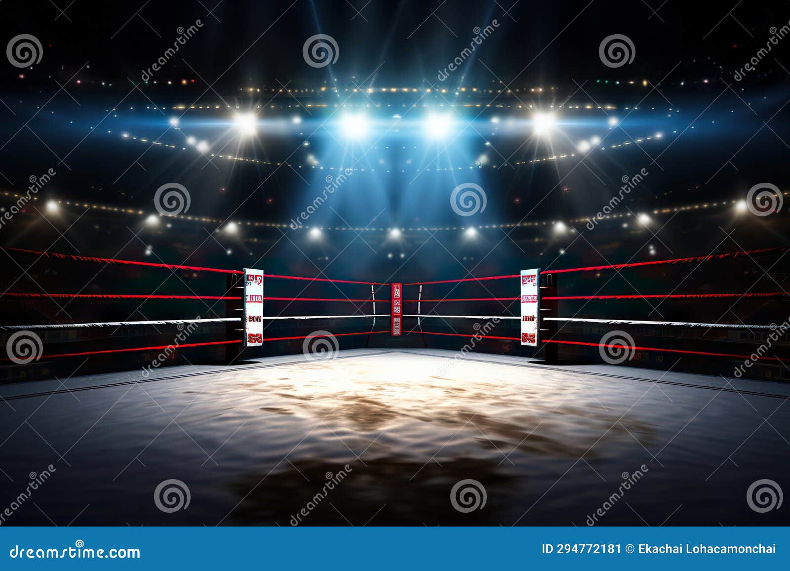 The Intense Boxing Ring in Arena Showcasing the Spirit of Combat ...
