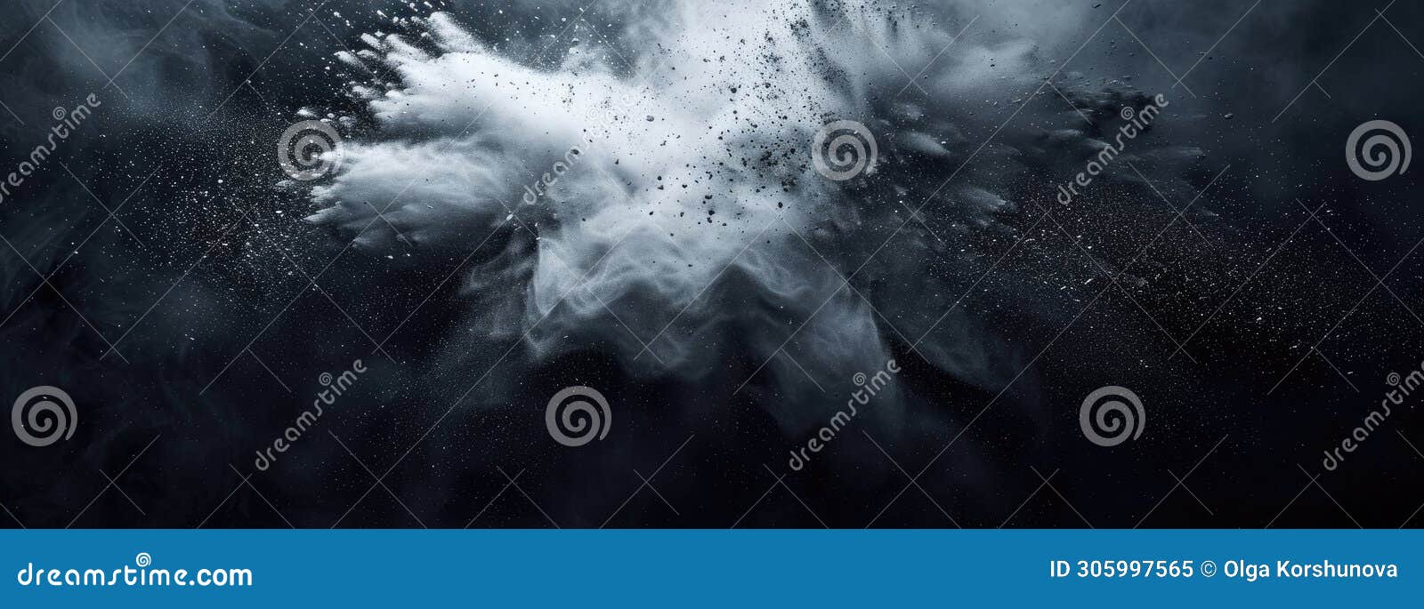 Monochromatic Powder Explosion Captured in Dynamic Motion. Stock Image ...