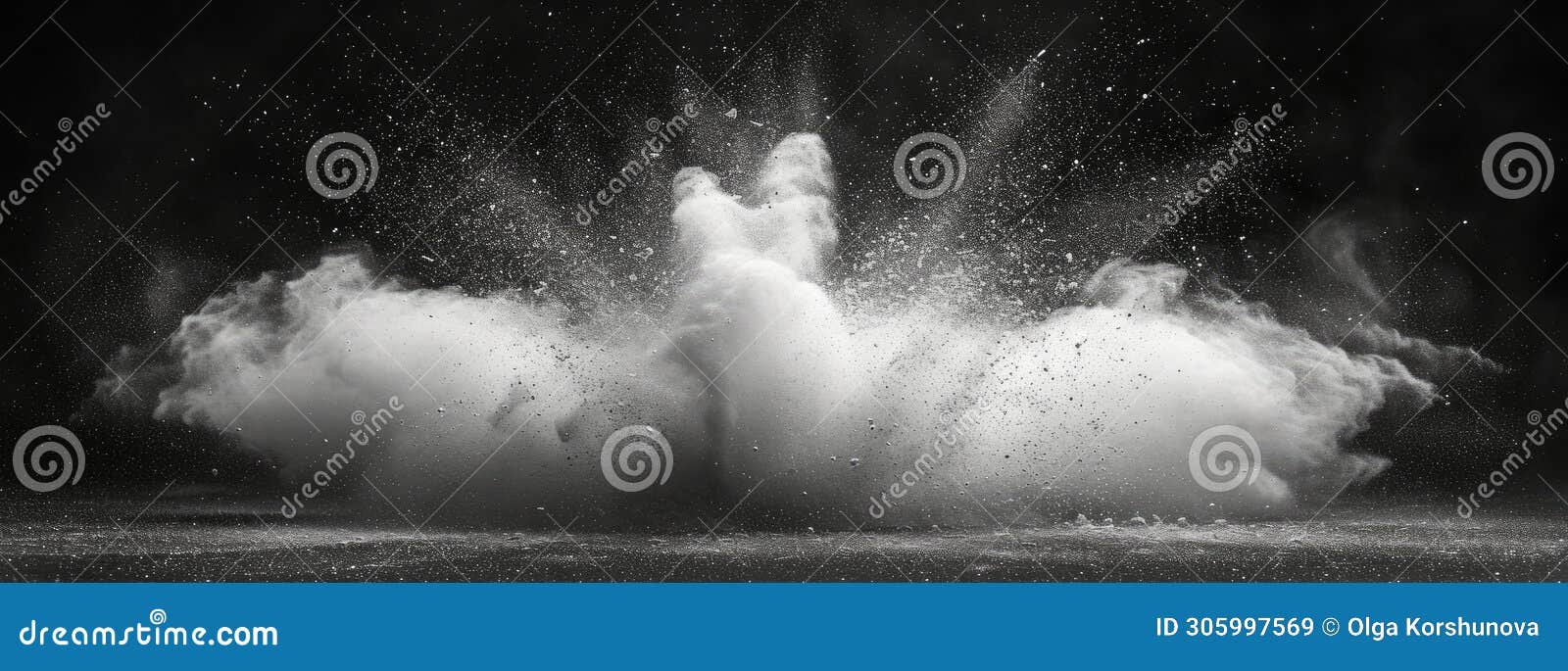 Monochromatic Powder Explosion Captured in Dynamic Motion. Stock Image ...