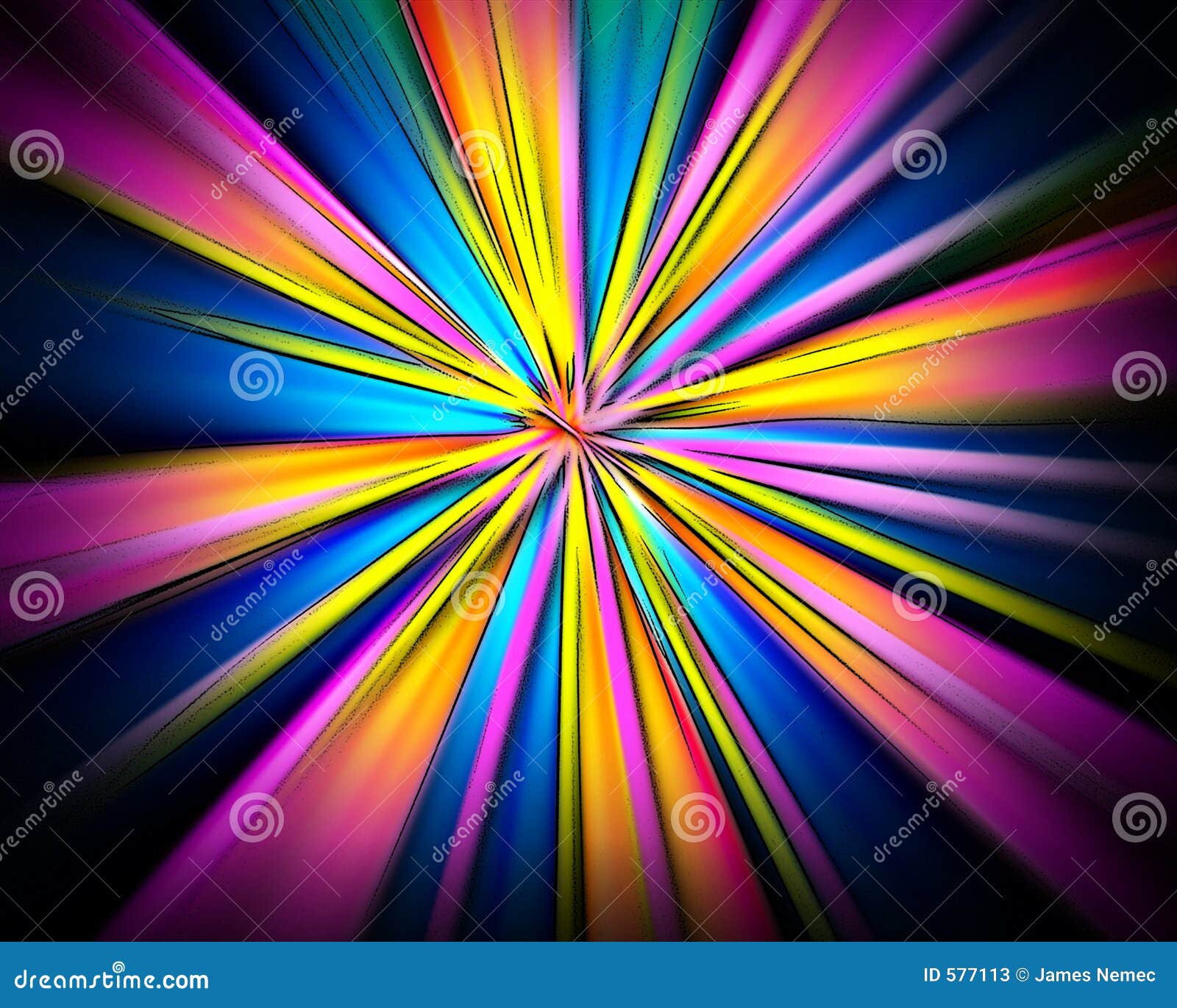 Intense Burst W/black Lines Stock Illustration - Illustration of color ...