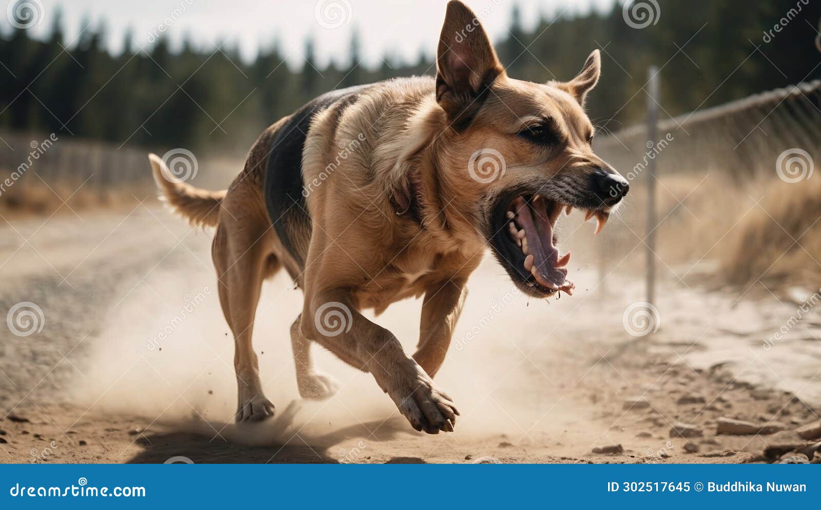 Aggressive dog attacking stock illustration. Illustration of gripping ...
