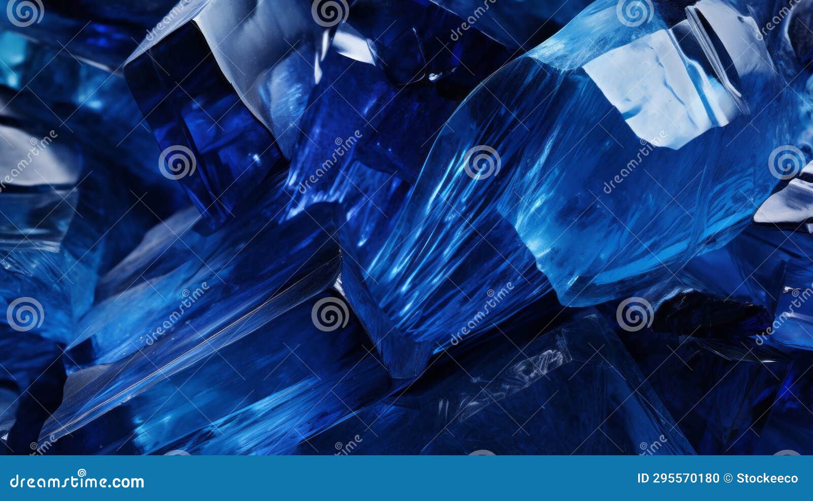 Intense Close-up Energy-filled Blue Crystal Blocks in Marcin Sobas ...