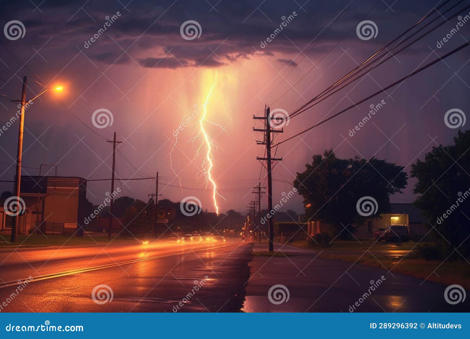 Intense Cloud-to-ground Lightning Strikes Stock Photo - Image of energy ...