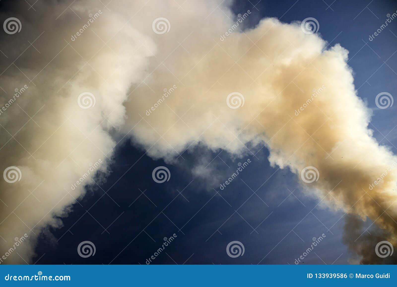 Intense column of smoke stock photo. Image of pollution - 133939586