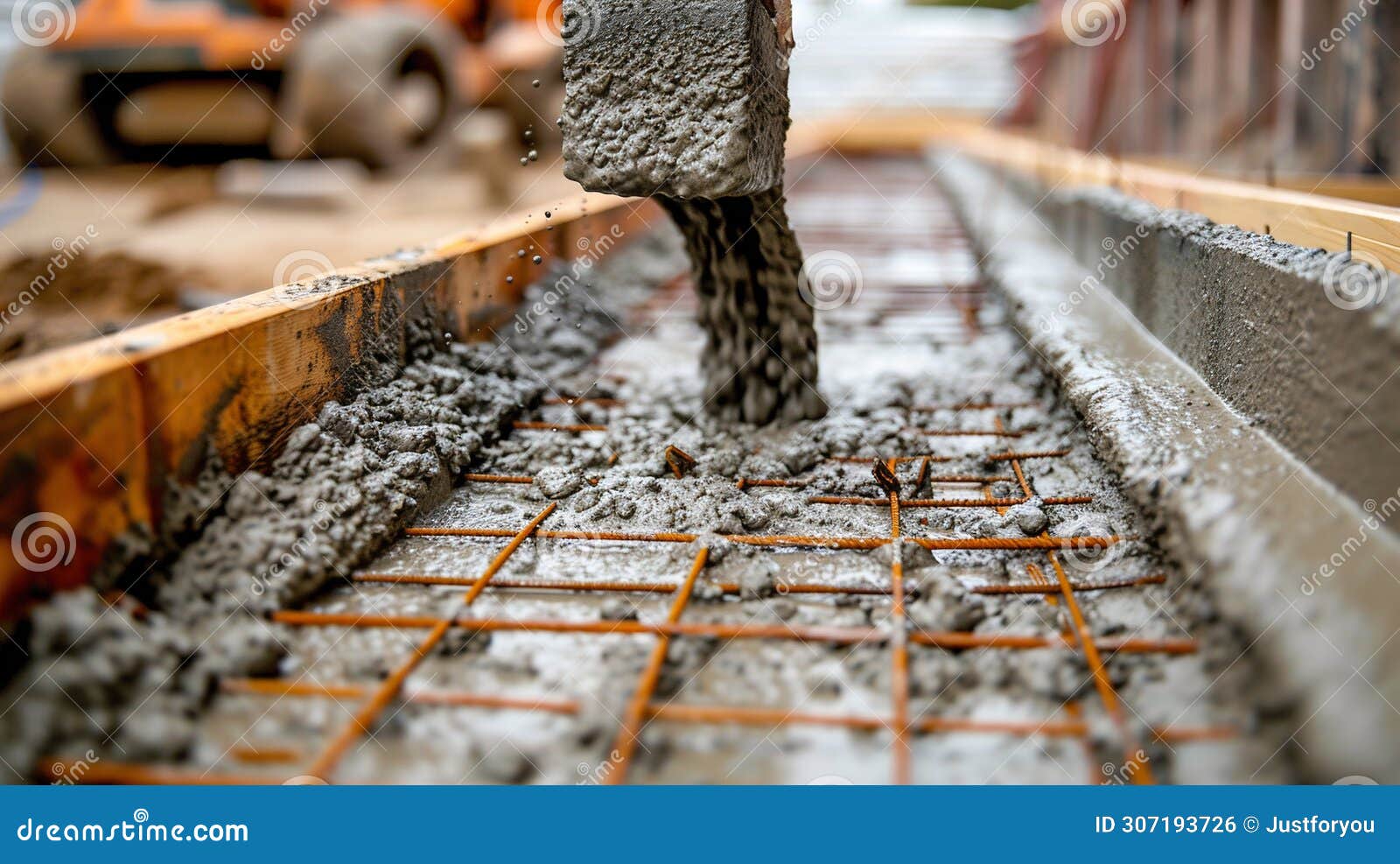Intense Concrete Pouring at Construction Site. Generative Ai Stock ...