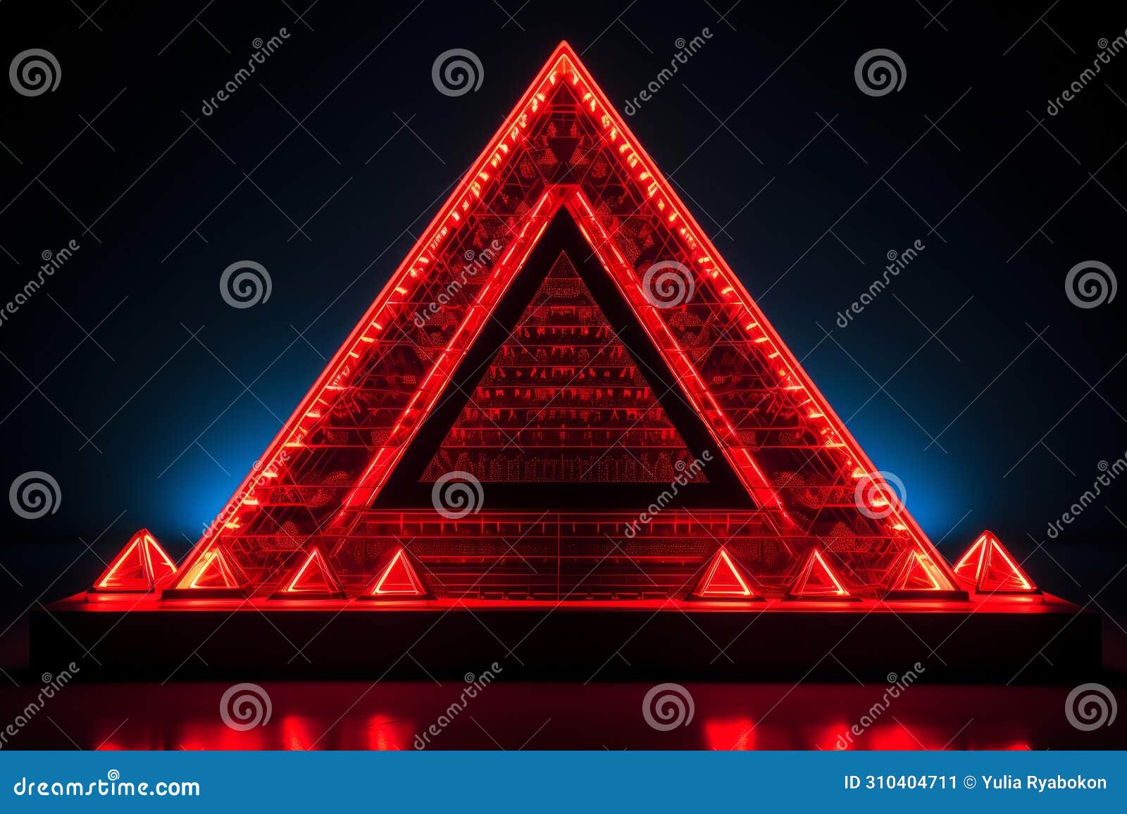 Intense Cyber Pyramid Red Fire. Generate Ai Stock Image - Image of ...