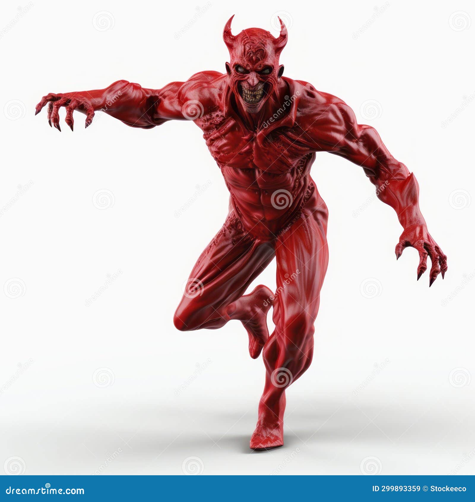 Intense 3d Animation of a Large Devil Person in Dynamic Pose Stock ...