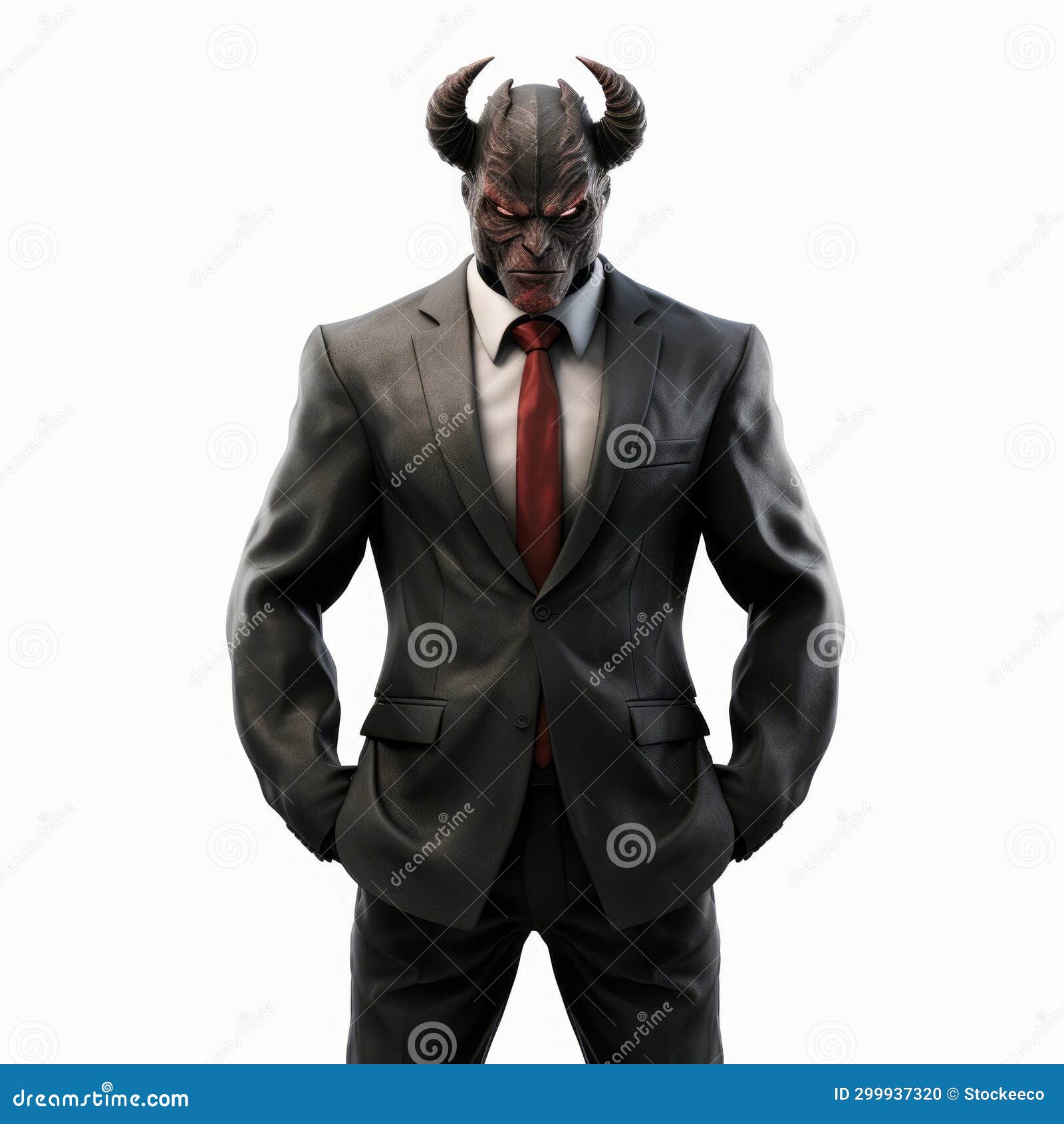 Intense Devil Businessman: a Harsh Realism 3d Image Stock Illustration ...