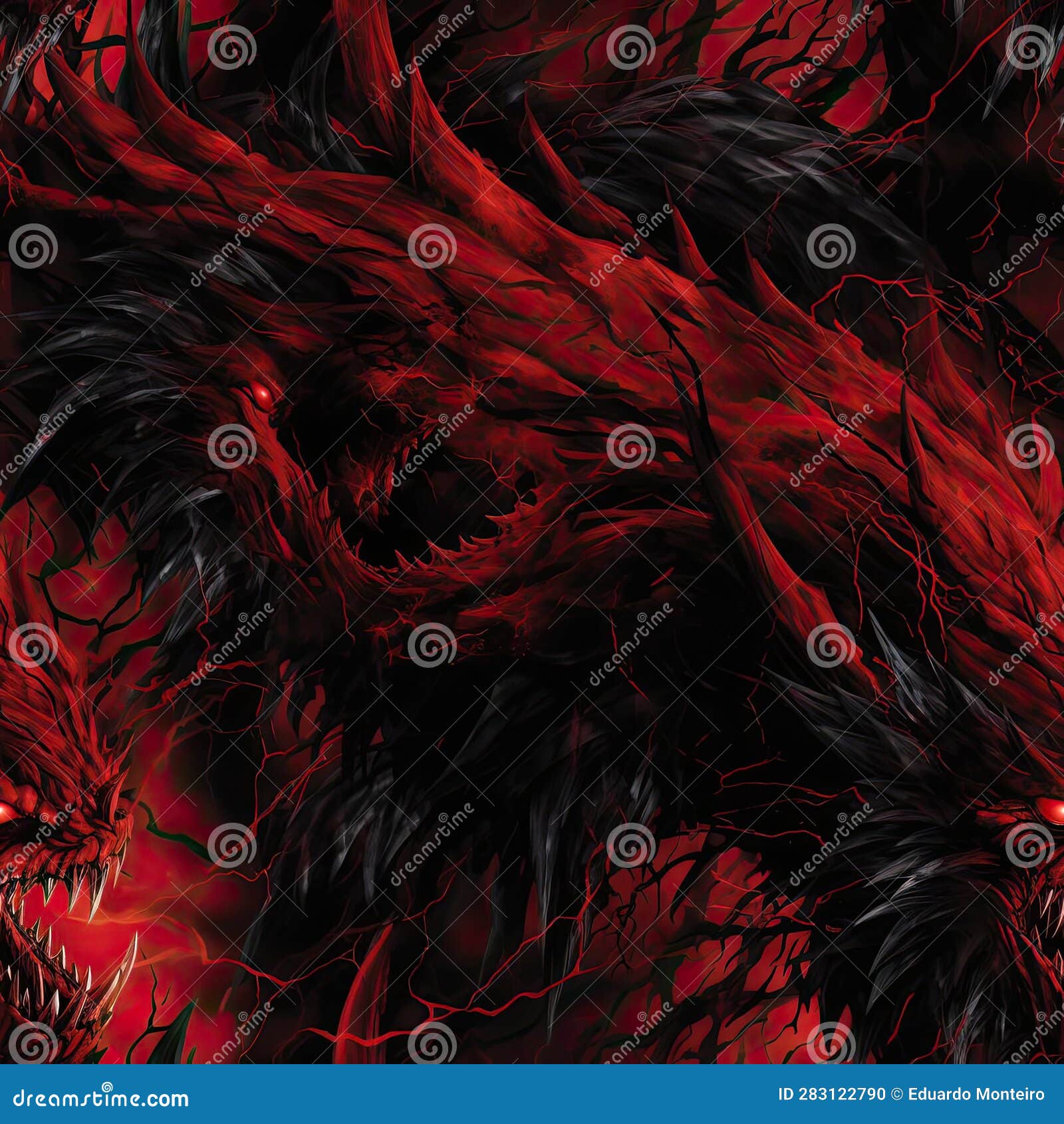 Intense Demon In Unreal Engine 5: Close-up Fire Dungeon Scene Stock ...