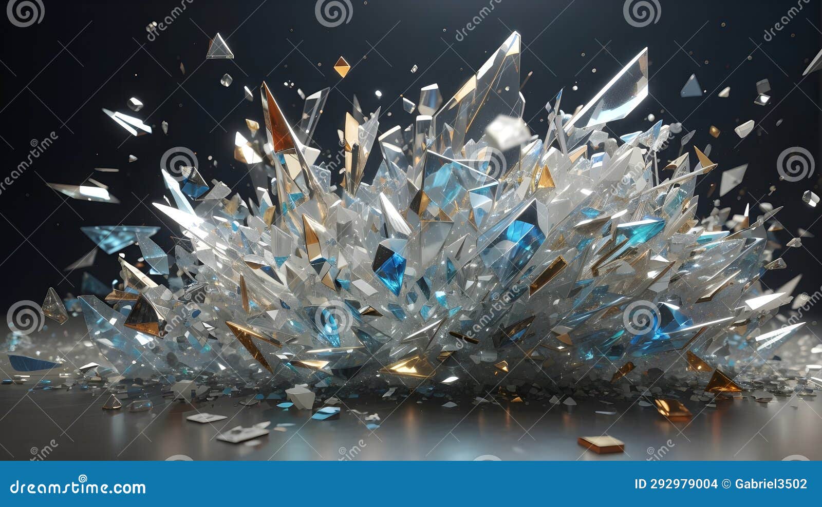 Explosive Burst of Shattered Glass Stock Illustration - Illustration of ...