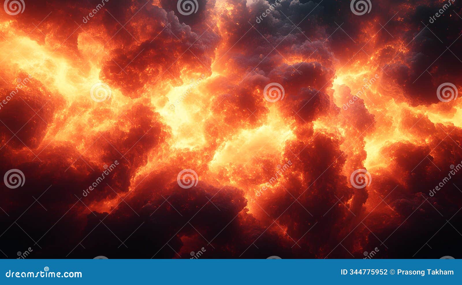 Intense and Dramatic Eruption of Flames and Fire Engulfing the Sky in a ...