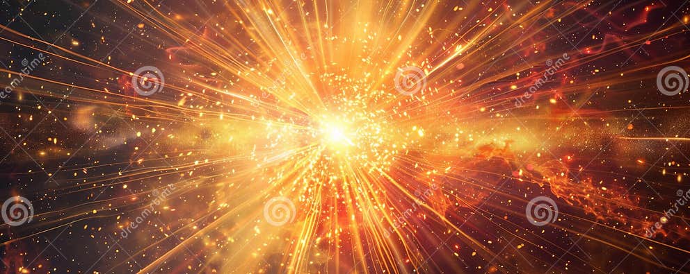 An Intense Energetic Background with a Central Explosion of Light with ...