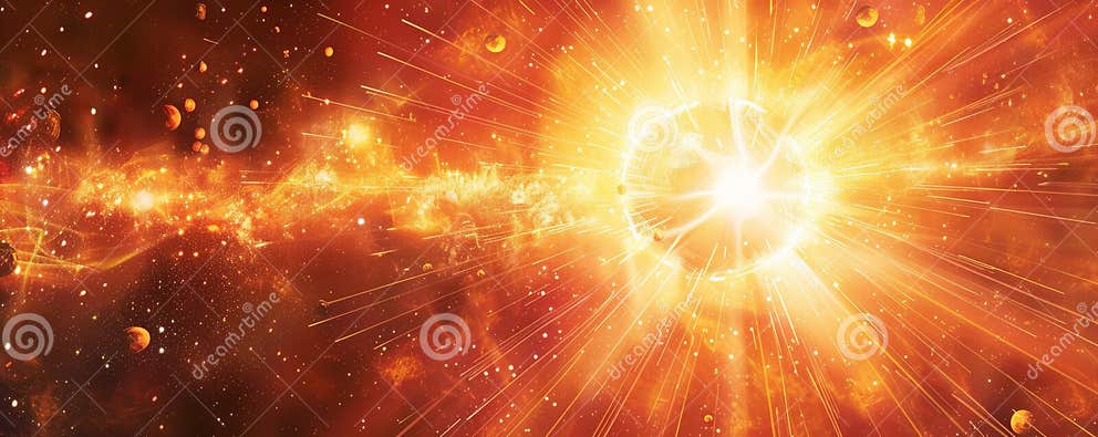 An Intense Energetic Background with a Central Explosion of Light with ...