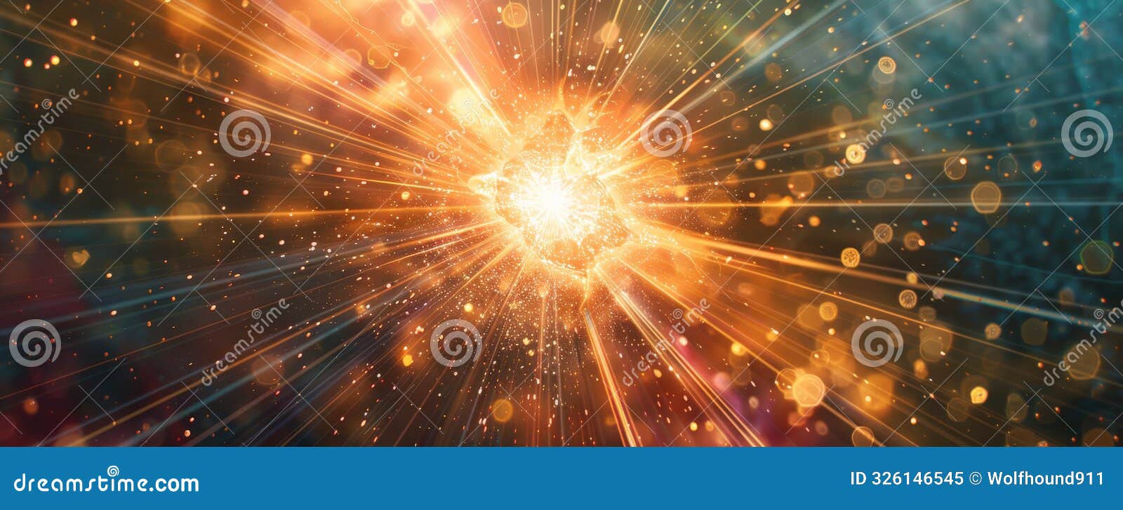 An Intense Energy Background with a Central Explosion of Light with ...