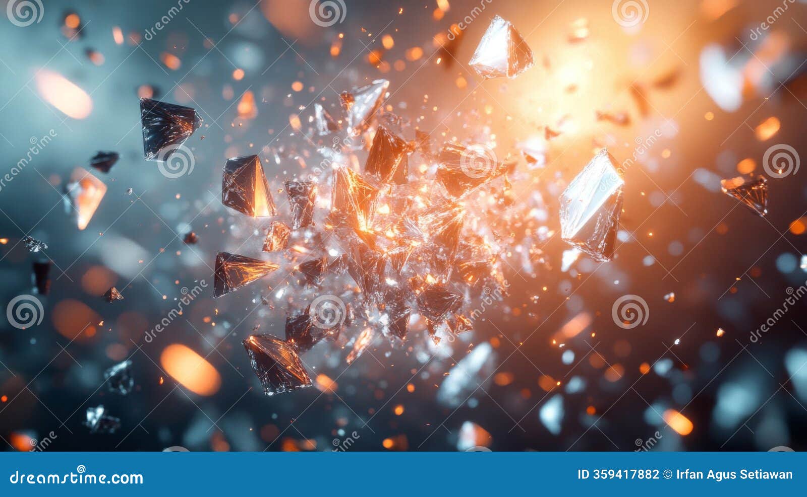 Intense Explosion Scene With Fiery Mushroom Cloud, Glowing Ground ...